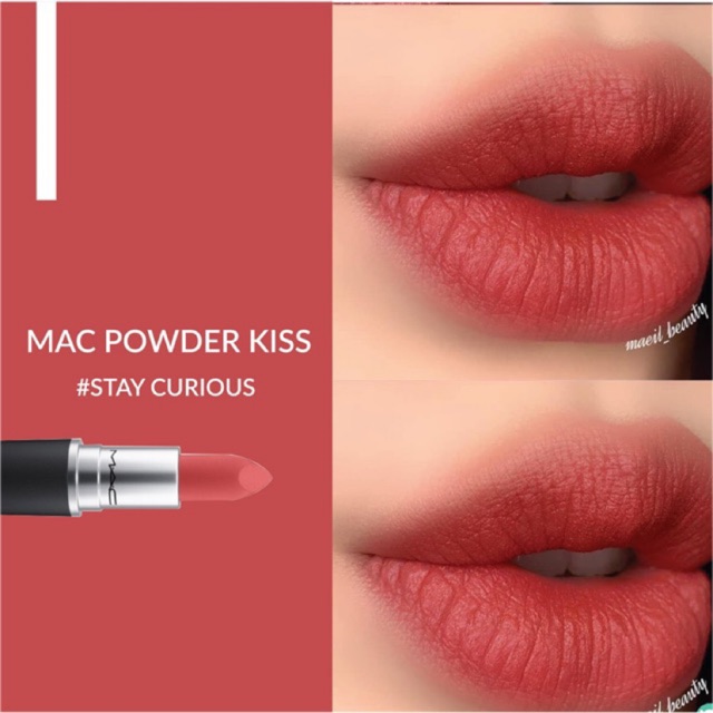 Son Mac Powder Kiss Lipstick Màu Stay Curious | Shopee Việt Nam