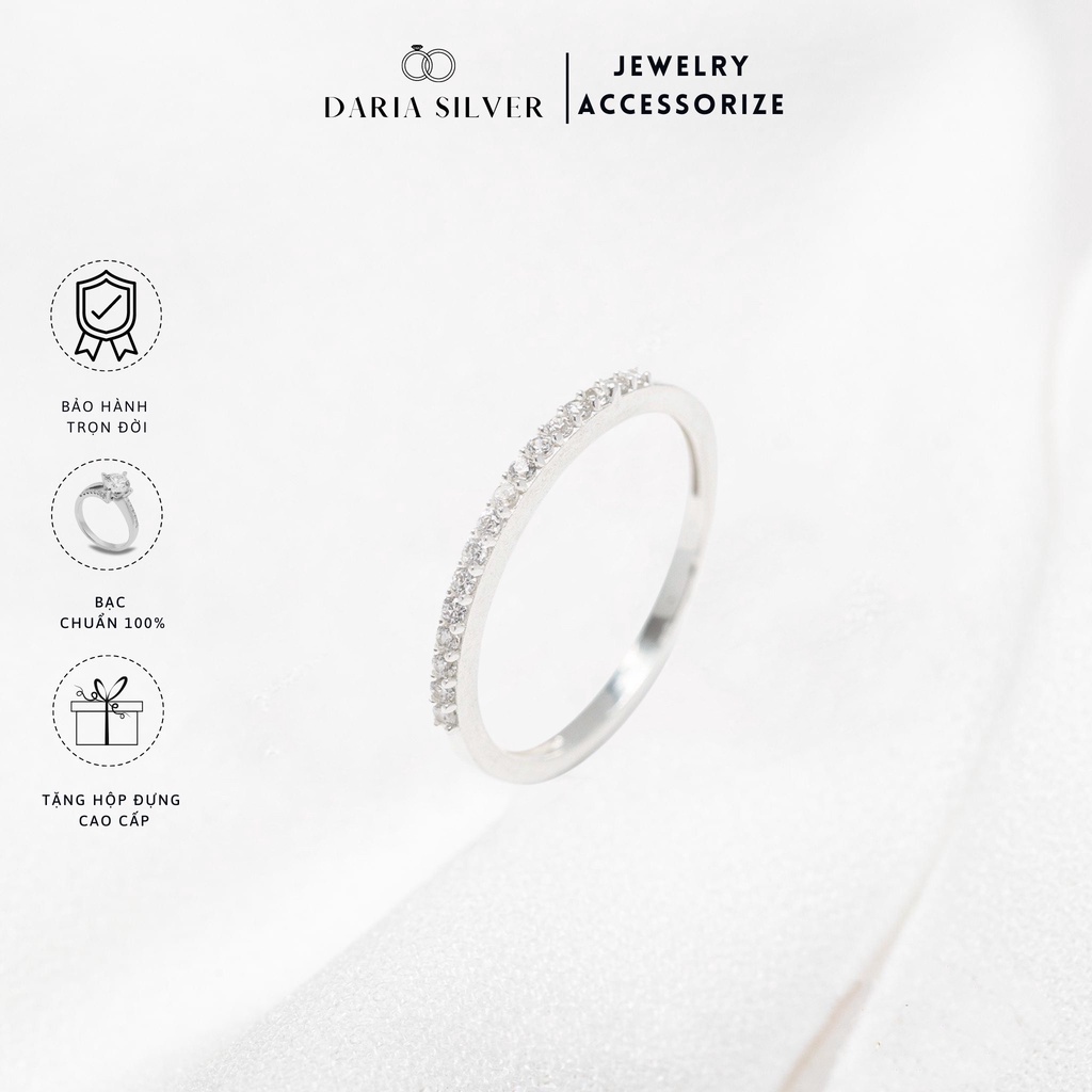 Nhẫn bạc ta 999 Daria Silver, nhẫn nữ đính đá đẹp, đơn giản 1DLine ...