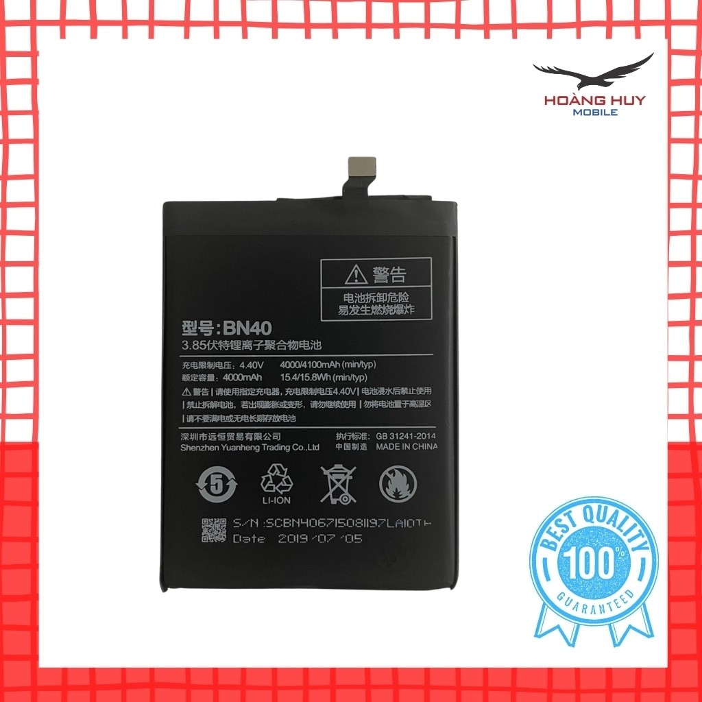 Pin Xiaomi Redmi 4 Prime BN40 Dung Lượng 4100mAh Hàng Zin Nhập Khẩu Bảo Hành 6 Tháng 1 Đổi 1 ...