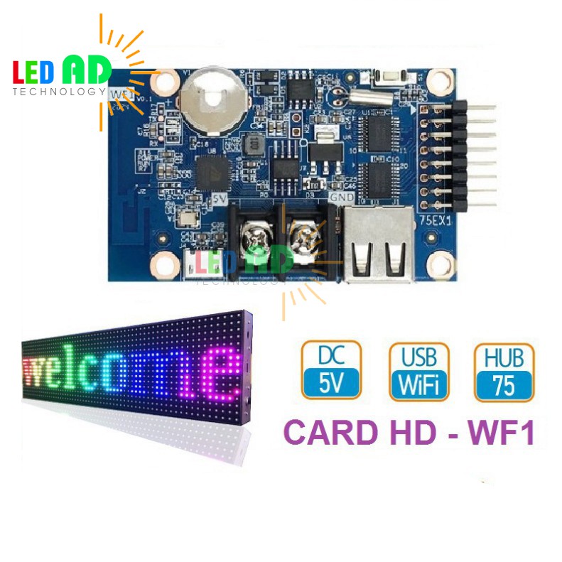 Card HD WF1 WIFI - Điều Khiển Led Ma Trận Full Màu Qua Điện Thoại ...