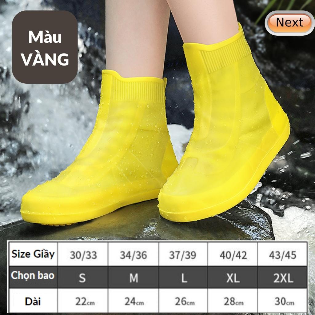Ủng đi mưa, bọc giày Silicon đàn hồi đi mưa 2 đế ma sát tốt chống trơn ...