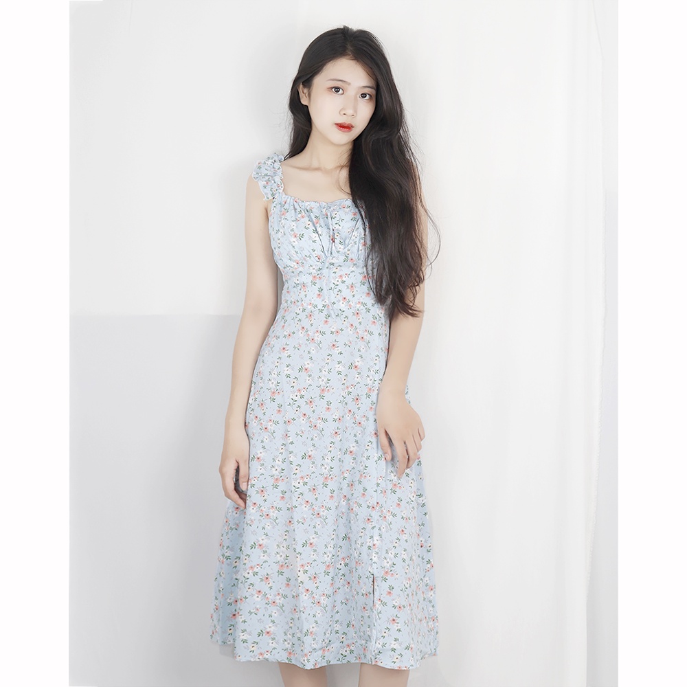 Đầm hoa nhí xẻ tà dễ thương Rolisa RD015 | Shopee Việt Nam
