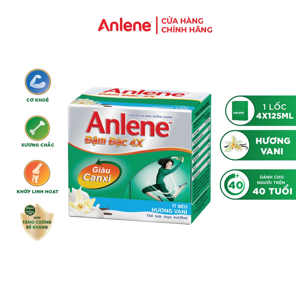 Sữa nước Anlene CONCENTRATE đậm đặc hương Vani Lốc 4x125ml | Shopee ...