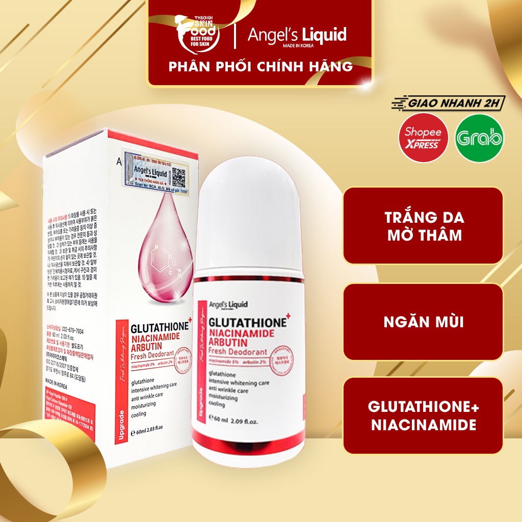 Lăn Khử Mùi Angel's Liquid Glutathione+Niacinamide Arbutin Cooling ...