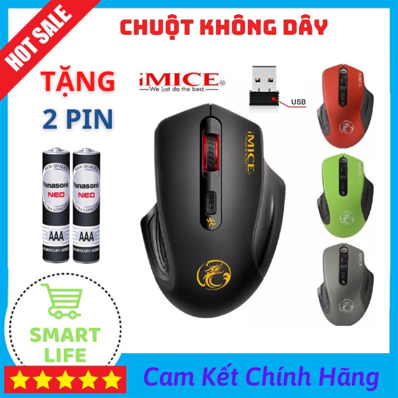 Chuột Gaming Bluetooth Imice G1800 Chuột Máy Tính Không Dây Tích Hợp Nhiều Phím Tắt Đèn Led Đẹp ...