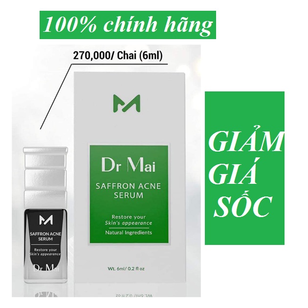 Serum dr mai mix saffron sạch thâm mụn mẫu mới 6ml dành cho da dầu xóa thâm sẹo thiên nhiên thảo ...