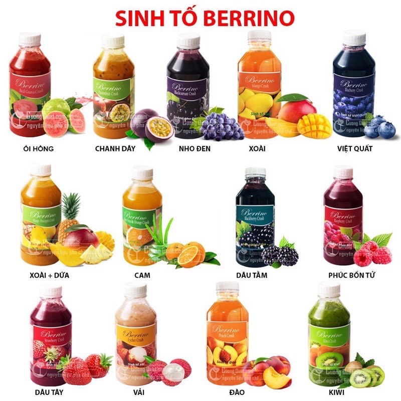 Mứt Sinh Tố Berino Đủ Hương chai 1lit | Sinh Tố Berino Việt Quất, Đào ...