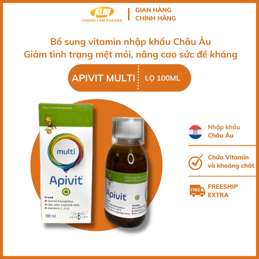 Apivit Multi Apipharma Thực phẩm bổ sung Vitamin và các khoáng chất ...