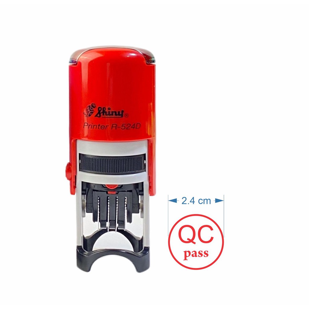 Mộc QC hiệu Shiny, 2.4cm màu đỏ, Khắc Con Dấu Rõ Đẹp, Mộc Tên, khắc ...