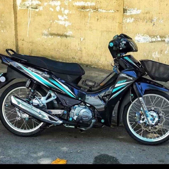 Tem Rời Honda Wave Blade 110 Dán Xe Đen Phối Xanh Ngọc | Shopee Việt Nam