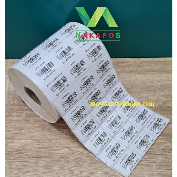 [CUỘN 6000 TEM] Tem mã vạch 35x22 Decal nhãn dán in giá dùng siêu thị ...