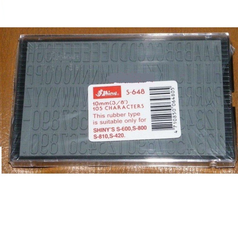 Vỉ ký tự 10mm Shiny S648 dùng cho dấu S887, S889, S420... 105 ...