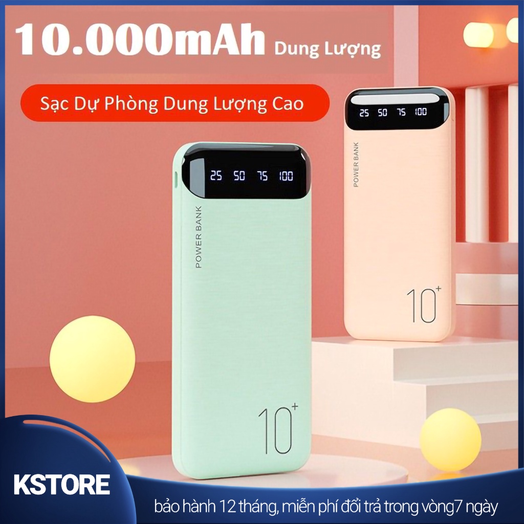 Pin sạc dự phòng 10000mah tích hợp màn hình Led hiển thị dung lượng pin ...