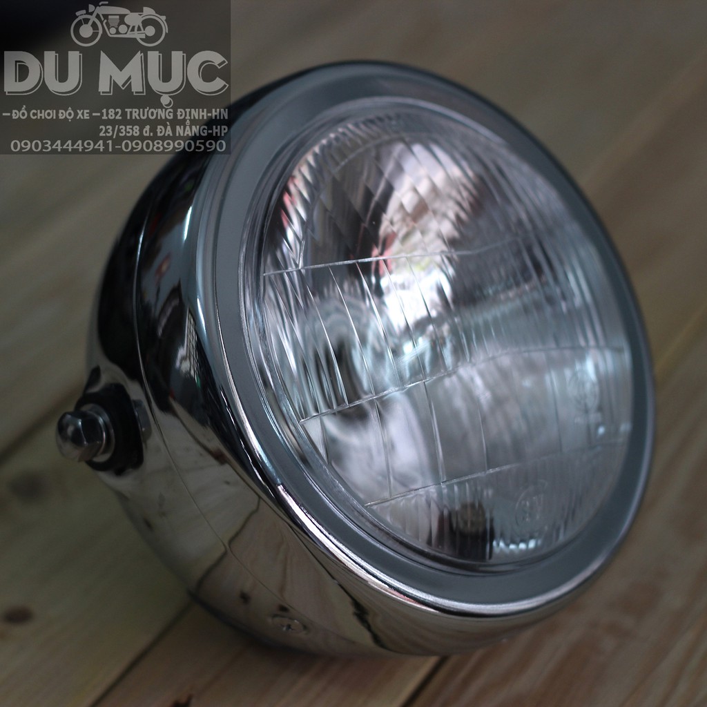 Đèn pha Inox- độ xe cổ - xe classic - xe tracker - cafe racer - đường ...