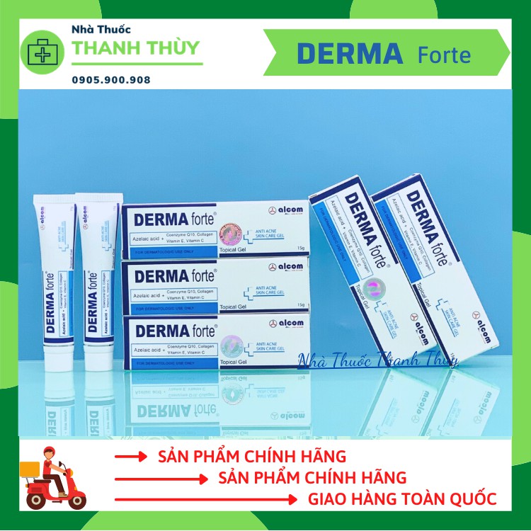 DERMA FORTE Gel Giảm Mụn Trứng Cá, Ngừa Thâm, Mờ Sẹo, Giúp Da Luôn Trắng Hồng, Mịn Màng, Tuýp ...
