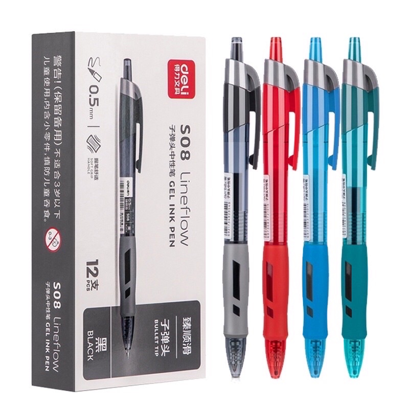 Bút Gel Deli S08 Đầu Ngòi 0.5Mm Viết Tiếng Trung Tiếng Nhật Cực Thích Trơn Mượt Dụng Cụ Học Sinh ...