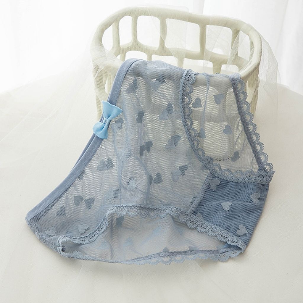 Quần lót nữ ren sexy cao cấp ôm dáng họa tiết trái tim đính nơ gợi cảm ...