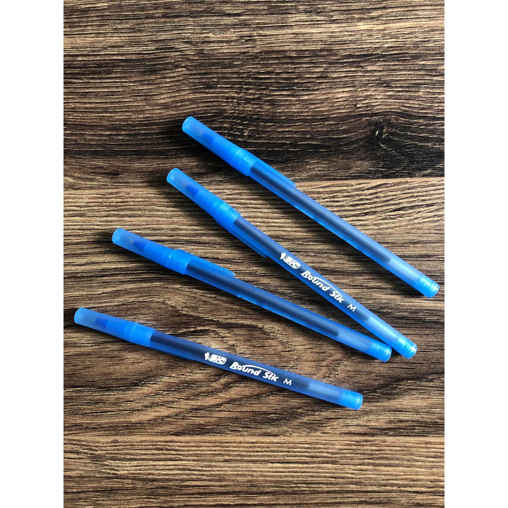 4 bút BIC xanh round stic M pen tapping | Shopee Việt Nam