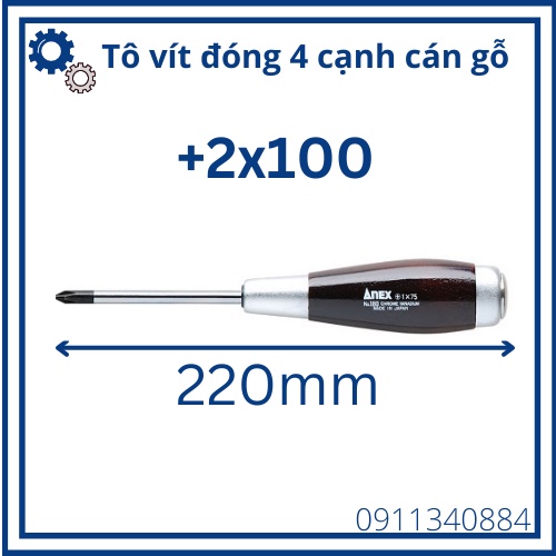 Tô vít đóng cán gỗ tam giác +2x100 Anex Nhật Bản - tô vít bake - tô vít đóng 4 cạnh | Shopee ...