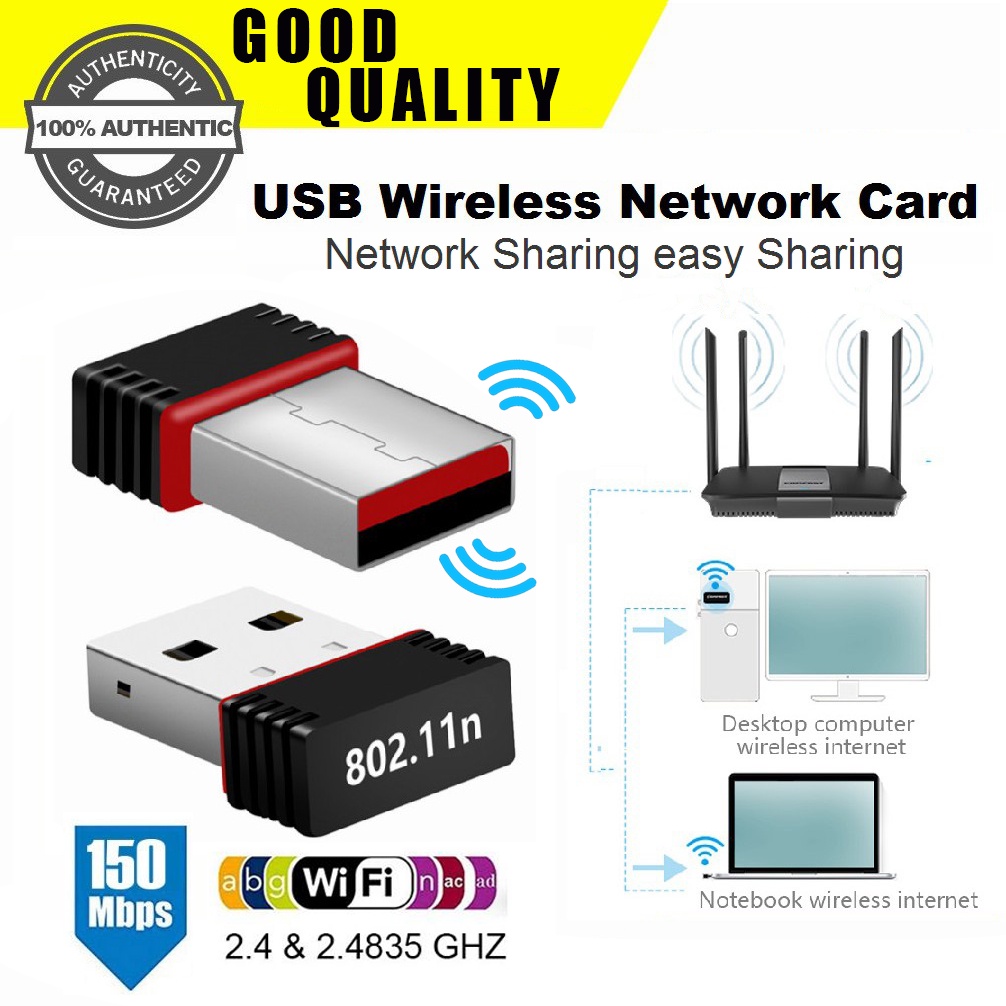[Giao hàng nhanh] Bộ chuyển đổi đầu thu Wifi Card mạng không dây 150Mbps Dongle 802.11N ...