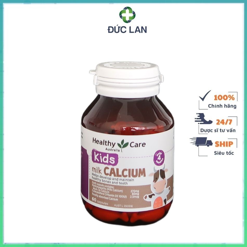 [CHÍNH HÃNG] VIÊN UỐNG CALCI ÚC HEALTHY CARE KIDS MILK CALCIUM LỌ 60 ...