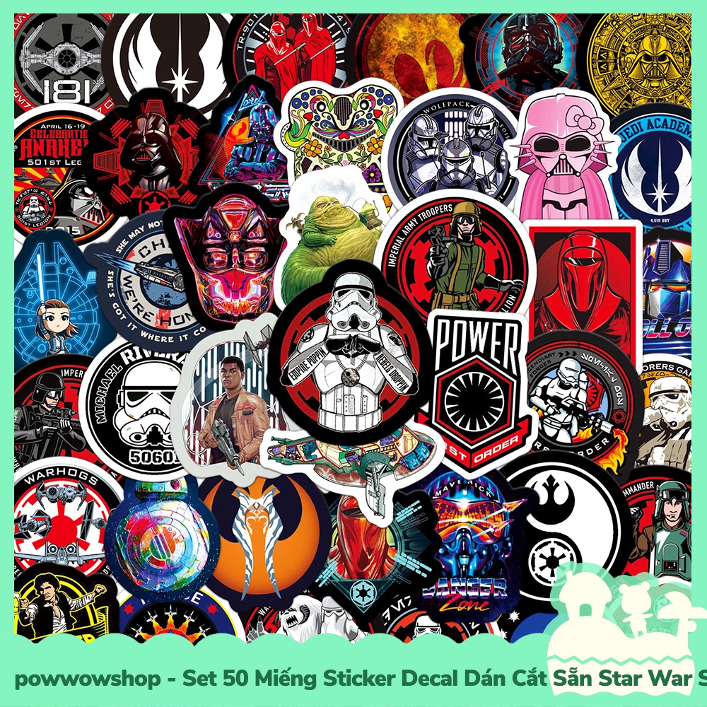 [Sẵn VN - Hỏa Tốc] Set 50 Miếng Sticker Decal Cắt Sẵn DIY Dán Trang Trí ...