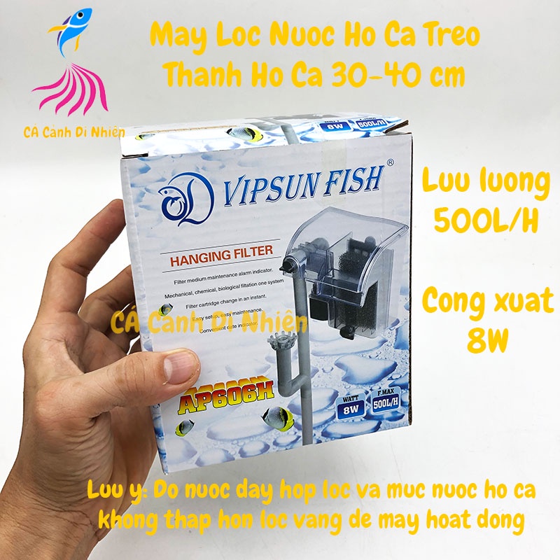 Máy lọc nước hồ cá 8W dạng thác nước AP-606H Vipsun Fish treo thành hồ ...