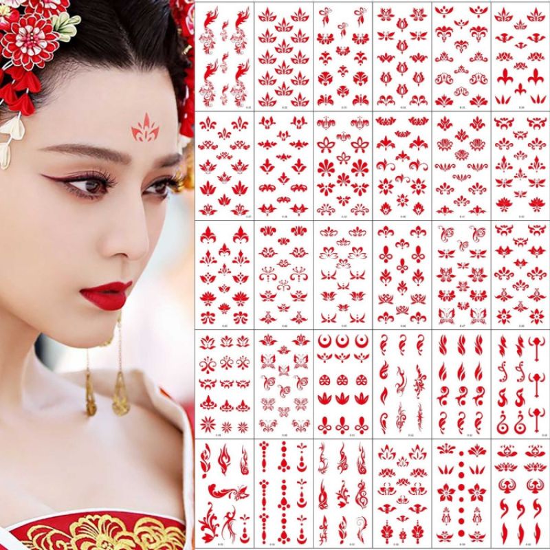 Combo 1_5 tấm to 16-25 hình chu sa dán trán Bỉ Ngạn Hoa và các loại ...