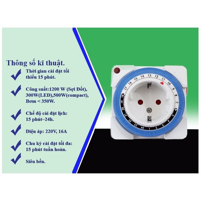 Ổ CẮM HẸN GIỜ CƠ DC-TG16A | Shopee Việt Nam