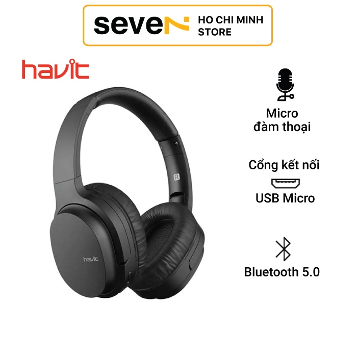 Tai Nghe Bluetooth Headphone Havit i62, Driver 40mm, BT 5.0, Nghe Đến 8H - Bảo Hành 12 Tháng ...