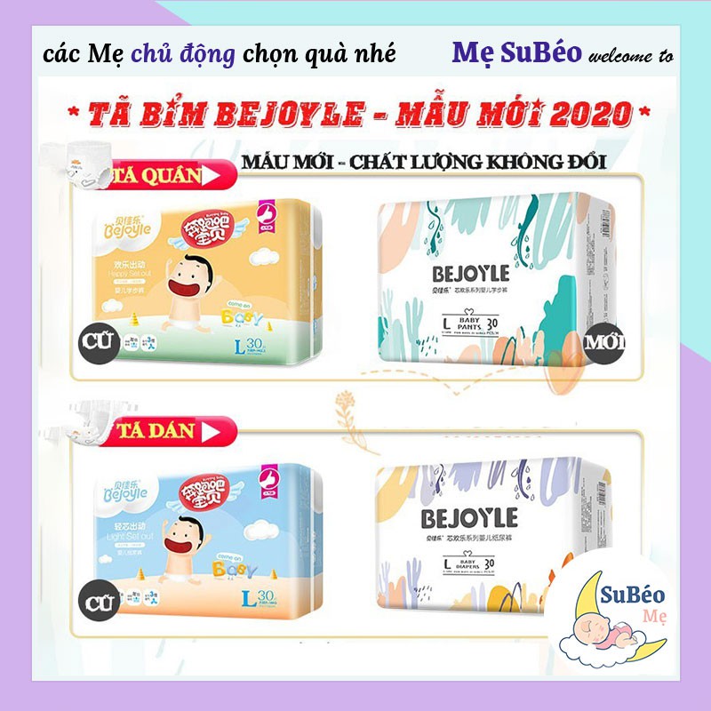 Bỉm BEJOYIE Dán / Quần S120/M96/L90/XL78/XXL66 Siêu Mỏng, Siêu Thấm Hút ...