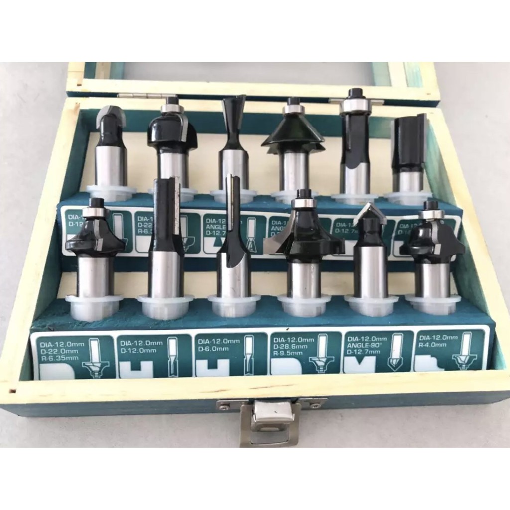 Bộ 12 mũi phay gỗ 12mm Total TACSR2121 | Shopee Việt Nam