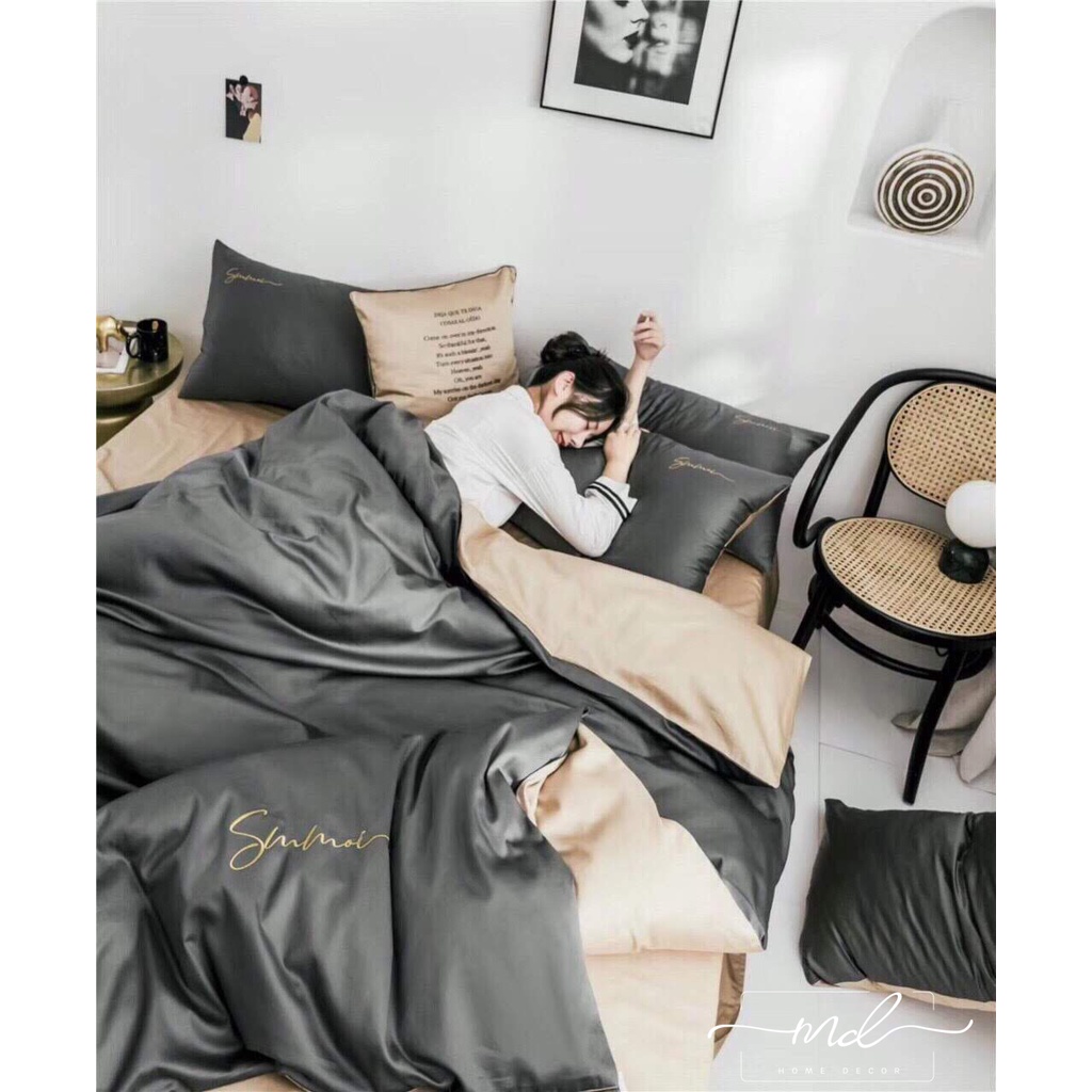 Bộ chăn ga gối lụa tencel 40S MD.Decor - Bedding mềm mát nhiều kích thước ra nệm m6 m8 | Shopee ...