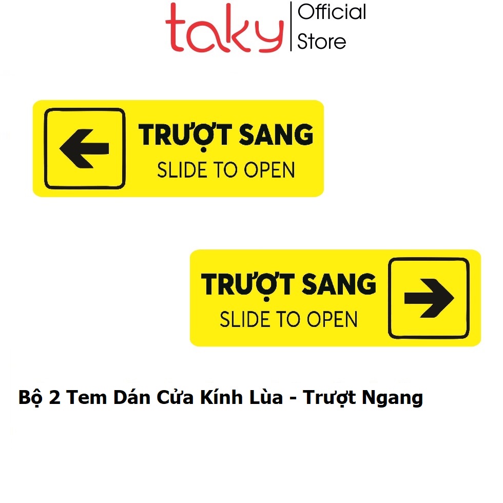 2 Tem Decal Nhựa - Taky, Dán Cửa Kính Lùa, Chữ Trượt Sang Hai Bên Trái ...
