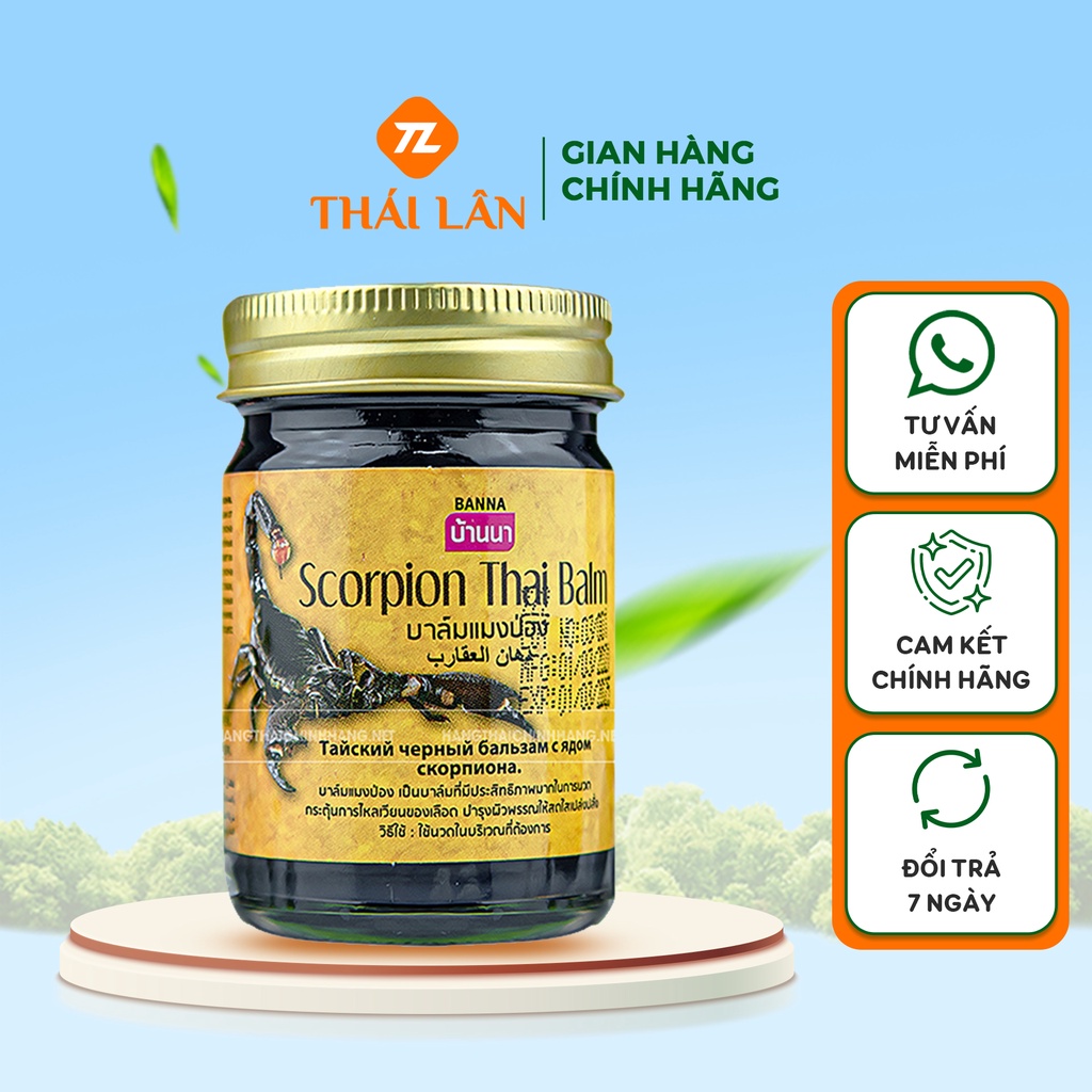 Dầu cù là bọ cạp Scorpion Thai Balm 50g, cao xoa bóp massage Thái Lan ...