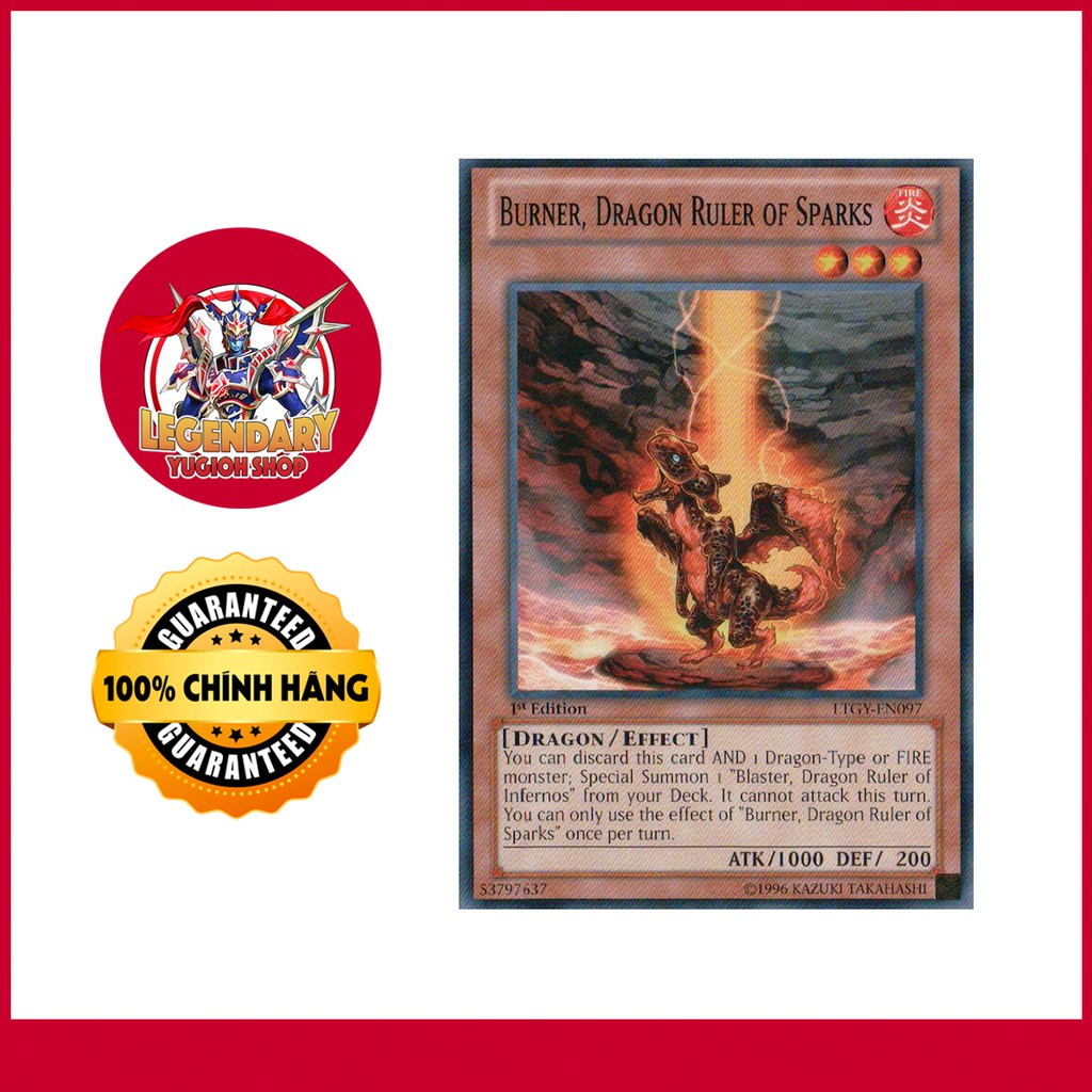 [Thẻ Bài Yugioh Chính Hãng] Burner, Dragon Ruler of Sparks | Shopee ...