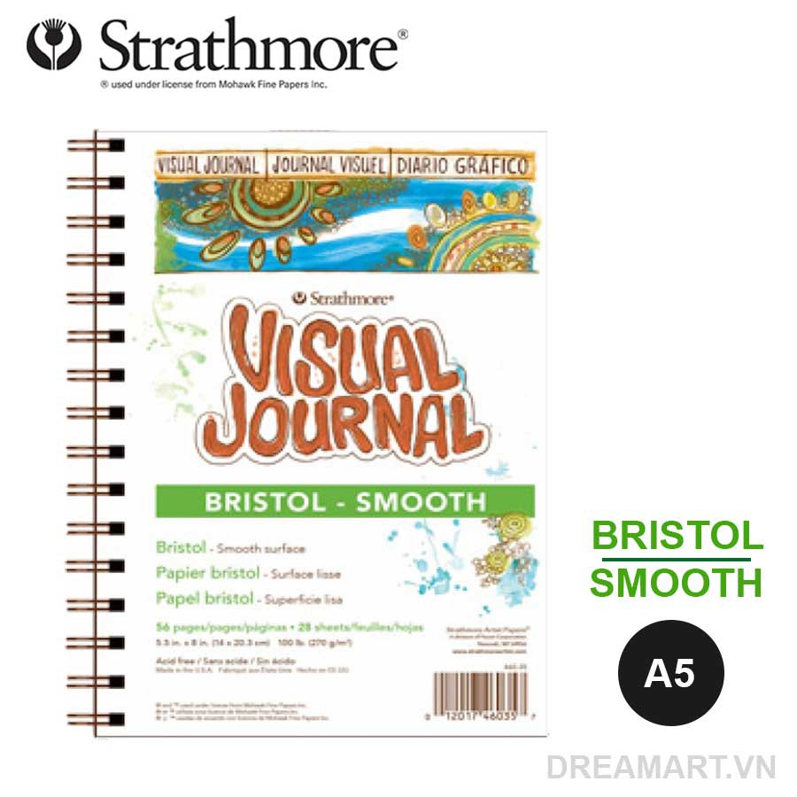 Sổ vẽ màu nước Strathmore Visual Journal - Bristol Smooth 270gsm - Khổ ...