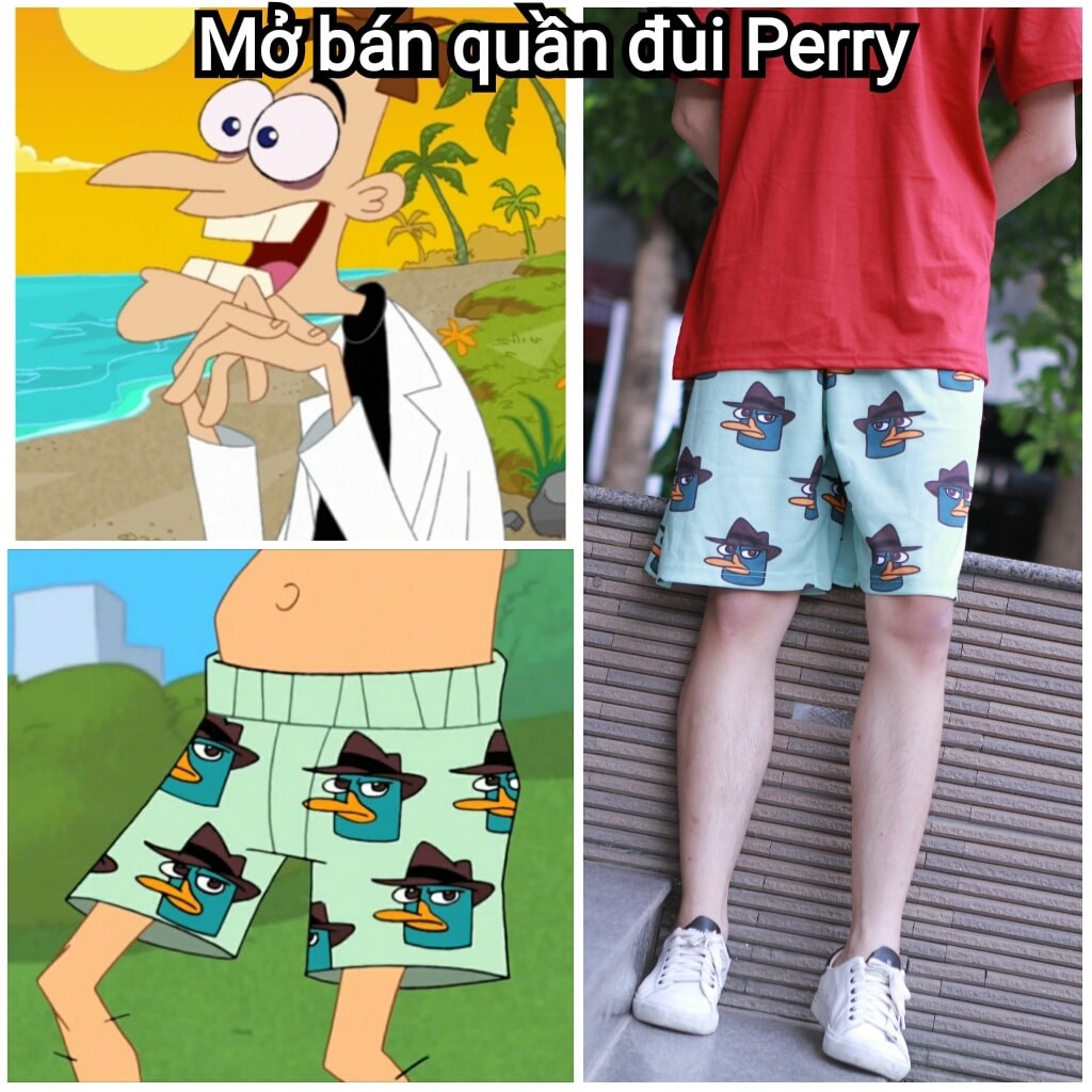 Quần đùi Perry/ Quần Short Perry - Thú mỏ vịt Phineas and Ferb | Shopee ...