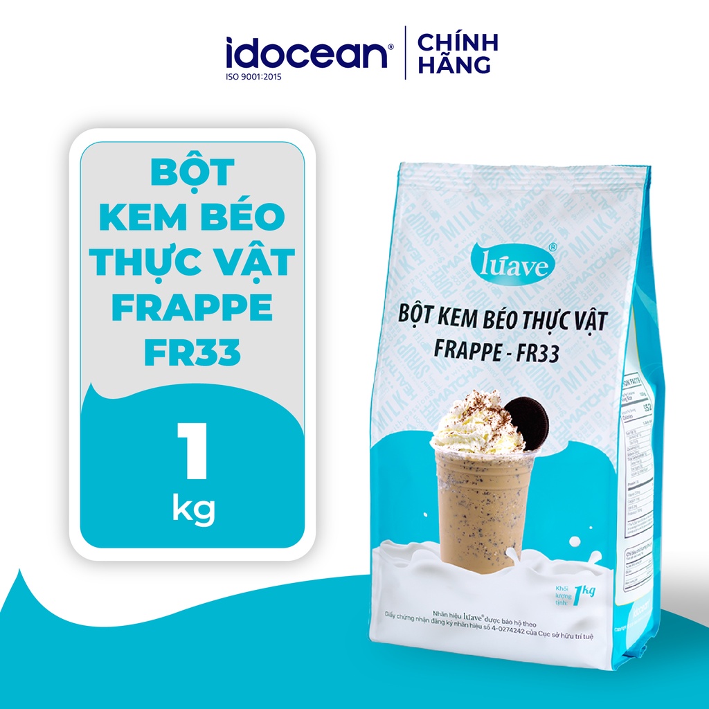 Bột Đá Xay Frappe FR33 LÚAVE 1kg (Bột Frappe, Bột mix chống tách lớp ...