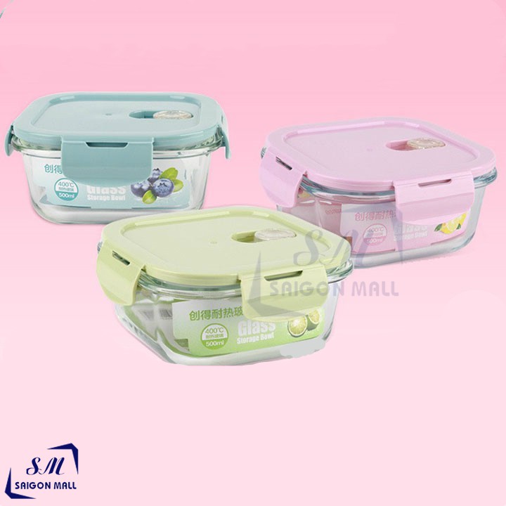 Bộ 3 hộp thủy tinh VUÔNG LỚN BX2002 đựng thực phẩm 520ml hàng cao cấp | Shopee Việt Nam