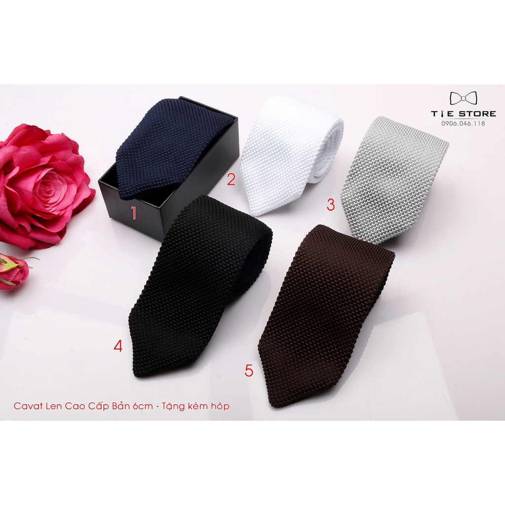 Cà Vạt Len Cao Cấp Bản 6Cm - Cavat Tự Thắt Kèm hộp Đủ Mẫu | Shopee Việt Nam