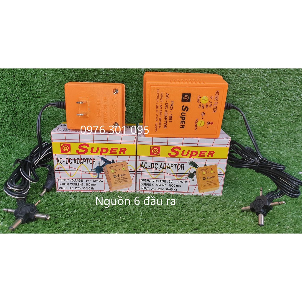 NGUỒN SIÊU ĐA NĂNG 5 ĐẦU RA 3V - 4.5V - 6V - 9V - 12V - 13.5V [ĐẢO CỰC ĐƯỢC] (super adaptor ...