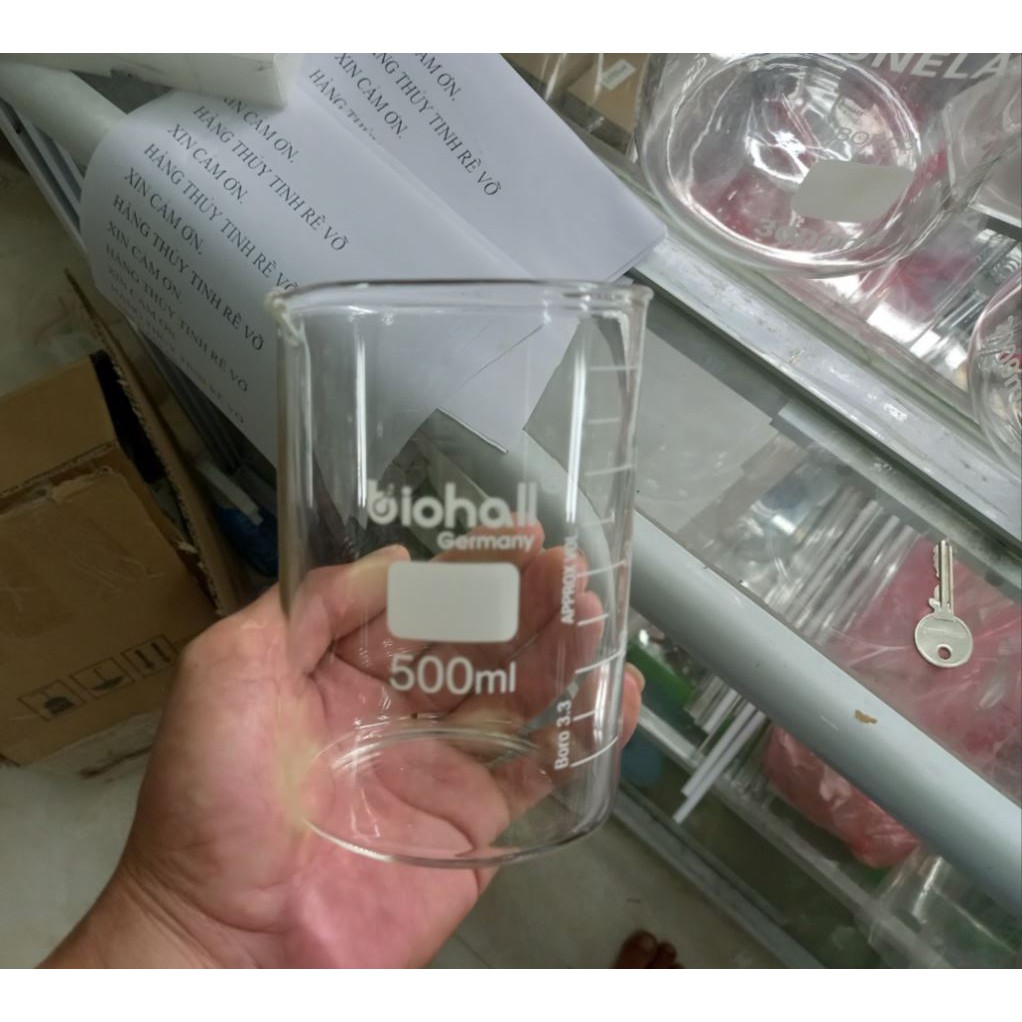 Cốc đốt thủy tinh chịu nhiệt 500ml biohall Germany. | Shopee Việt Nam