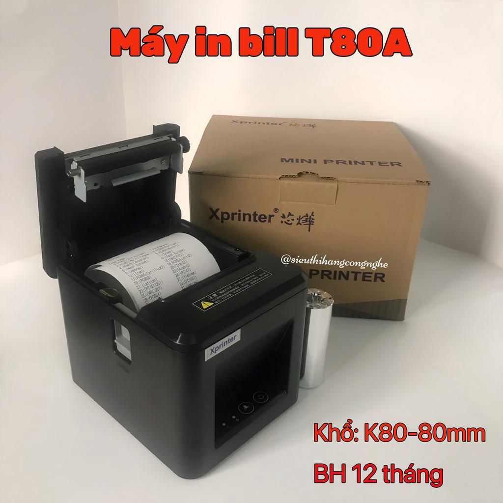 Máy in hóa đơn Xprinter T80A khổ giấy 80mm, máy in bill K80, dao cắt ...