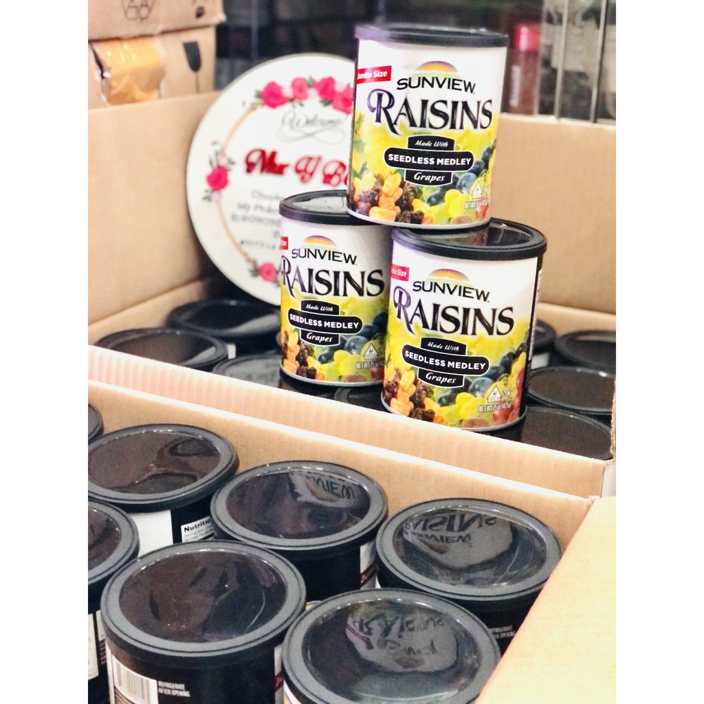 Nho Sấy Khô Không Hạt Sunview Raising Made With Seedless Medley Grapes ...