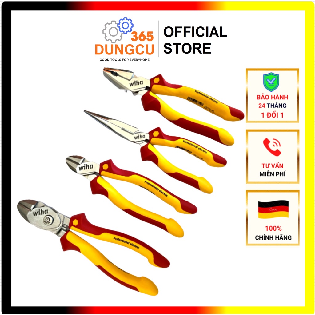 Bộ 4 kìm cách điện đa năng 1000v Wiha 38640 Germany - Hàng chính hãng ...