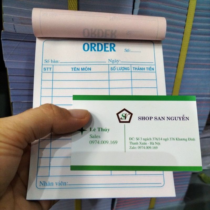 10 Phiếu Order A6 2 Liên/3 Liên 100 Tờ (9.5*13cm)/ phiếu oder | Shopee ...