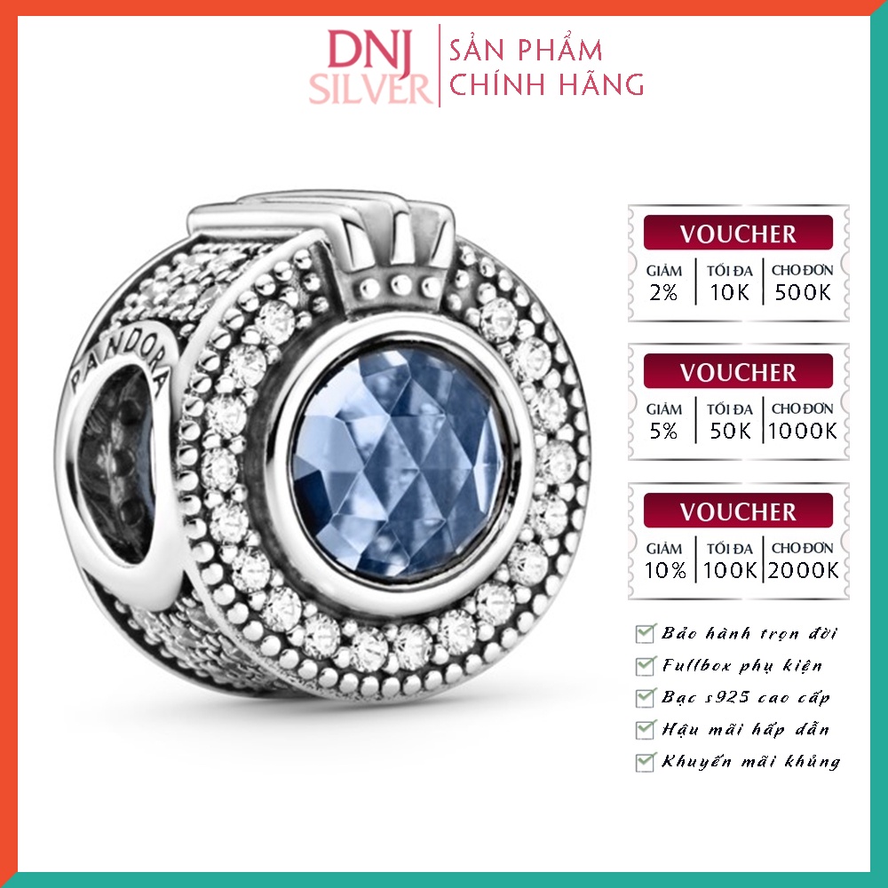 [Hàng cao cấp] Charm bạc 925 cao cấp, hàng chuẩn bạc - Charm Sparkling Blue Crown O thích hợp để ...