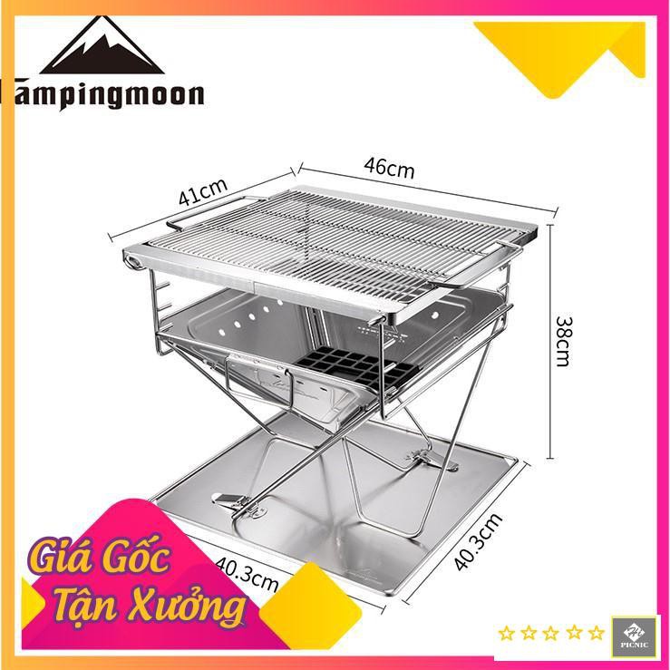 BẾP NƯỚNG THAN DÃ NGOẠI, CẮM TRẠI, INOX 304, CHỊU NHIỆT, AN TOÀN CAMPINGMOON MT-045 ( 8-12 NGƯỜI ...