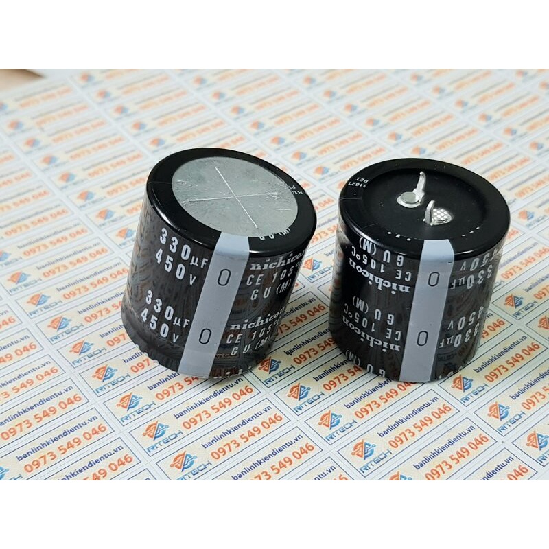 Tụ hóa Nichicon, Rubycon 330uF 450V 450V330uF kích thước 35x35mm ...